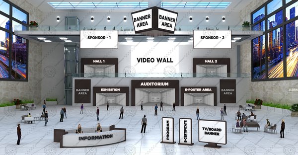 3D model virtual lobby congress - TurboSquid 1692010