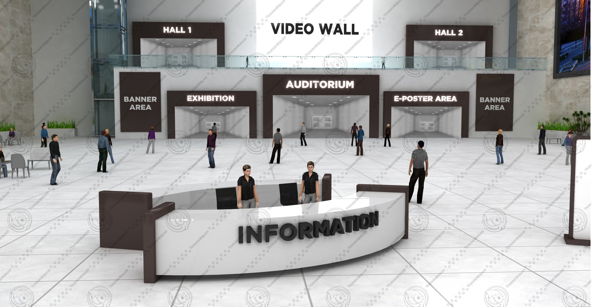 3D Virtual Lobby Congress - TurboSquid 1670613