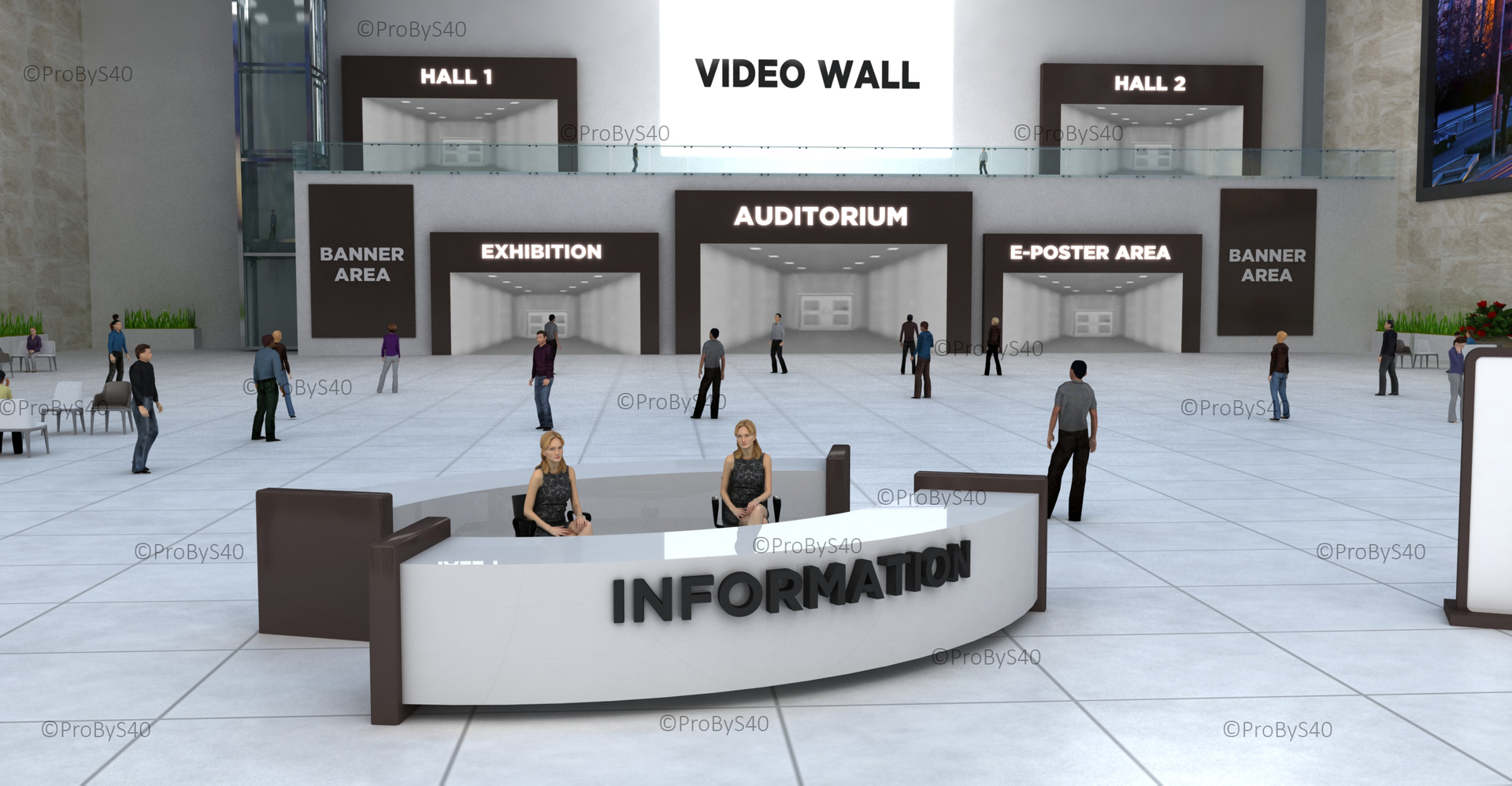 3D virtual lobby congress - TurboSquid 1670613