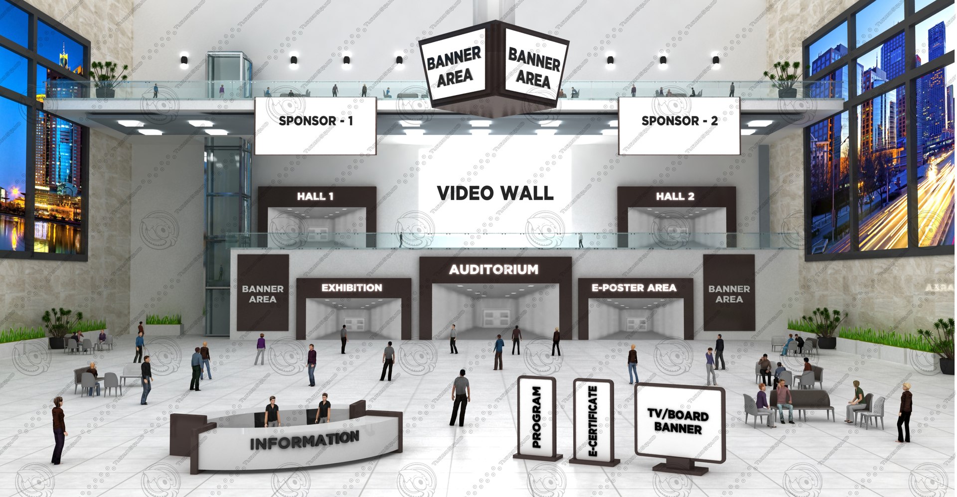 3D Virtual Lobby Congress - TurboSquid 1670613