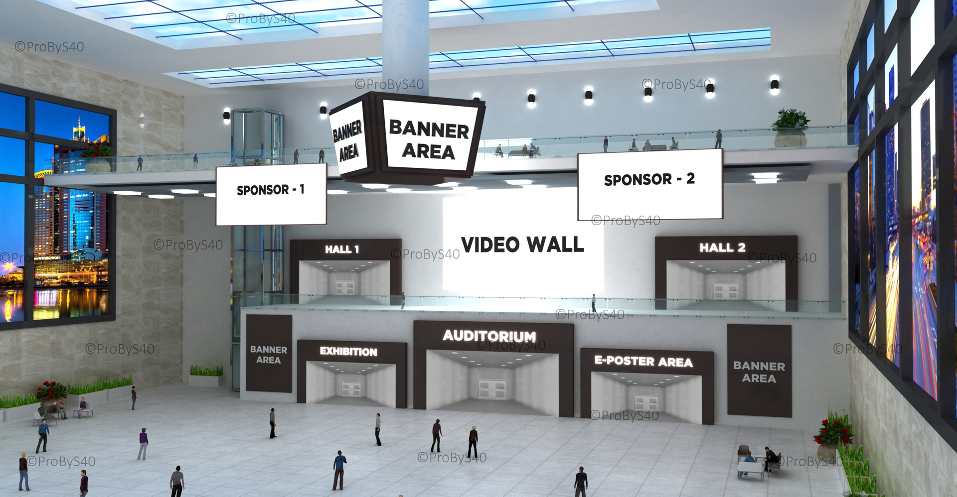 3D virtual lobby congress - TurboSquid 1670613