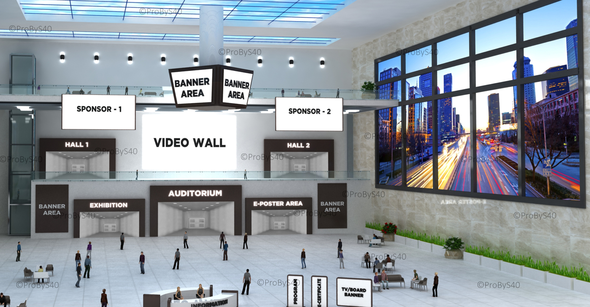 3D virtual lobby congress - TurboSquid 1670613