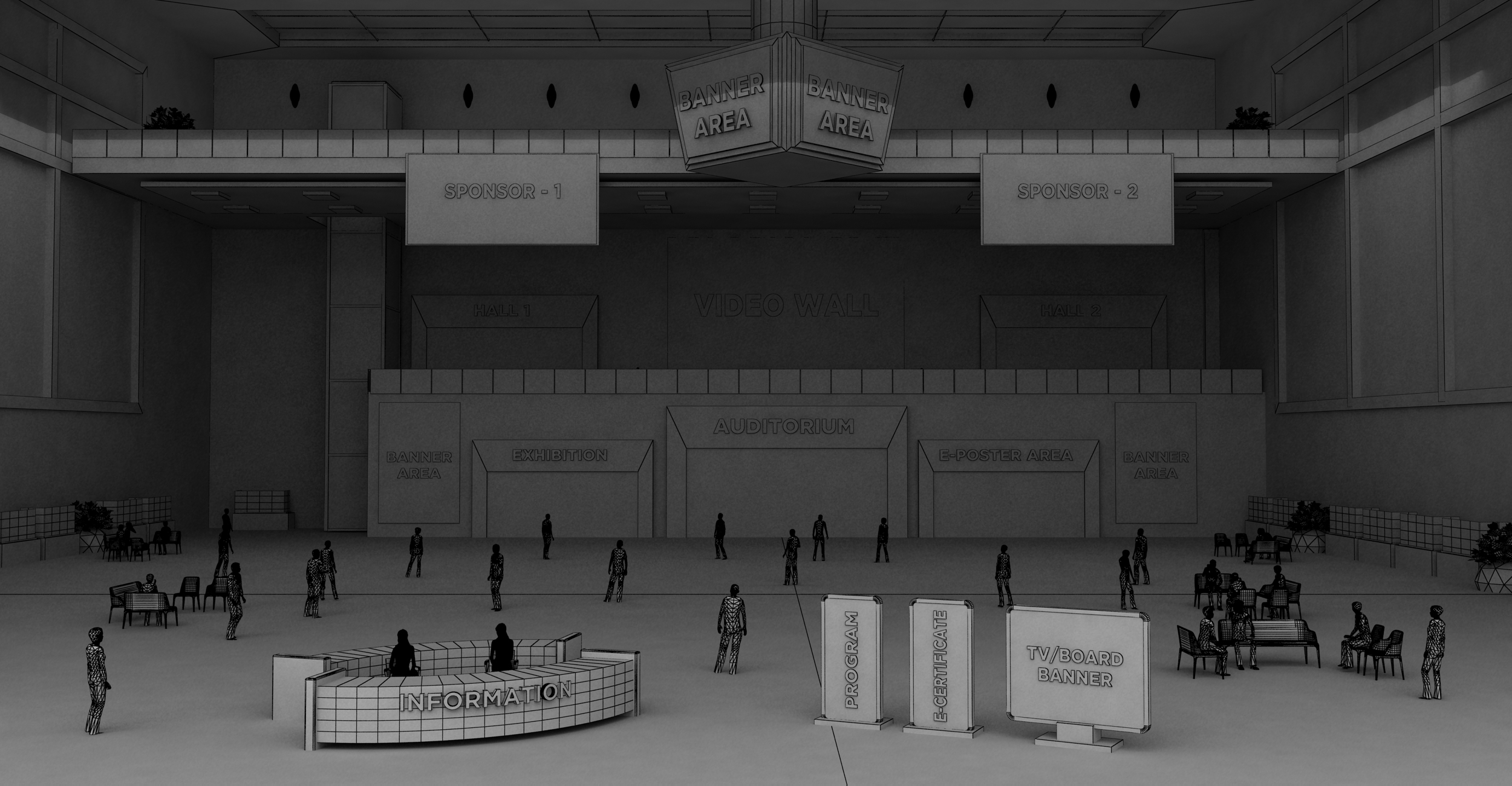 3D virtual lobby congress - TurboSquid 1670613