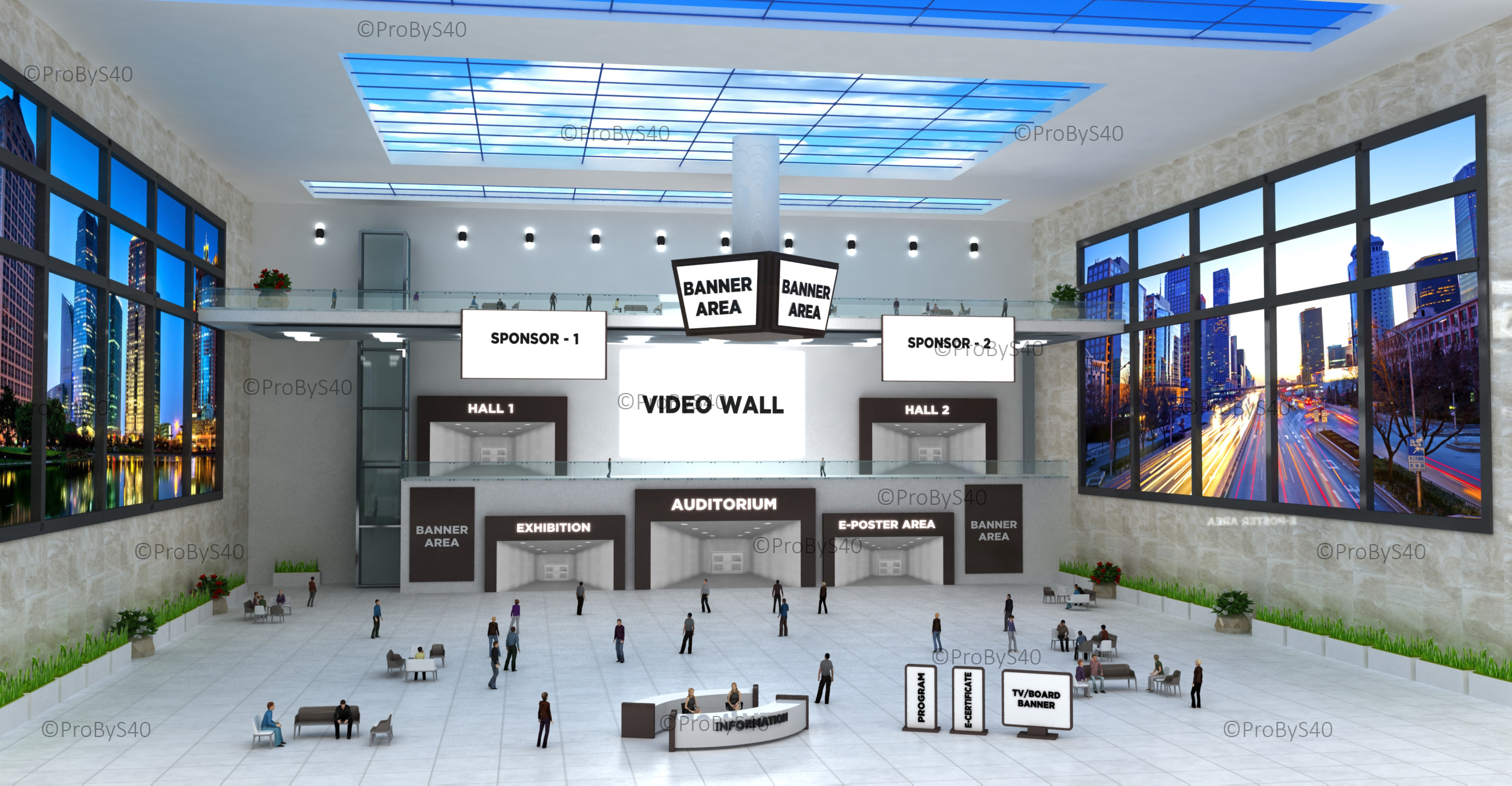 3D virtual lobby congress - TurboSquid 1670613