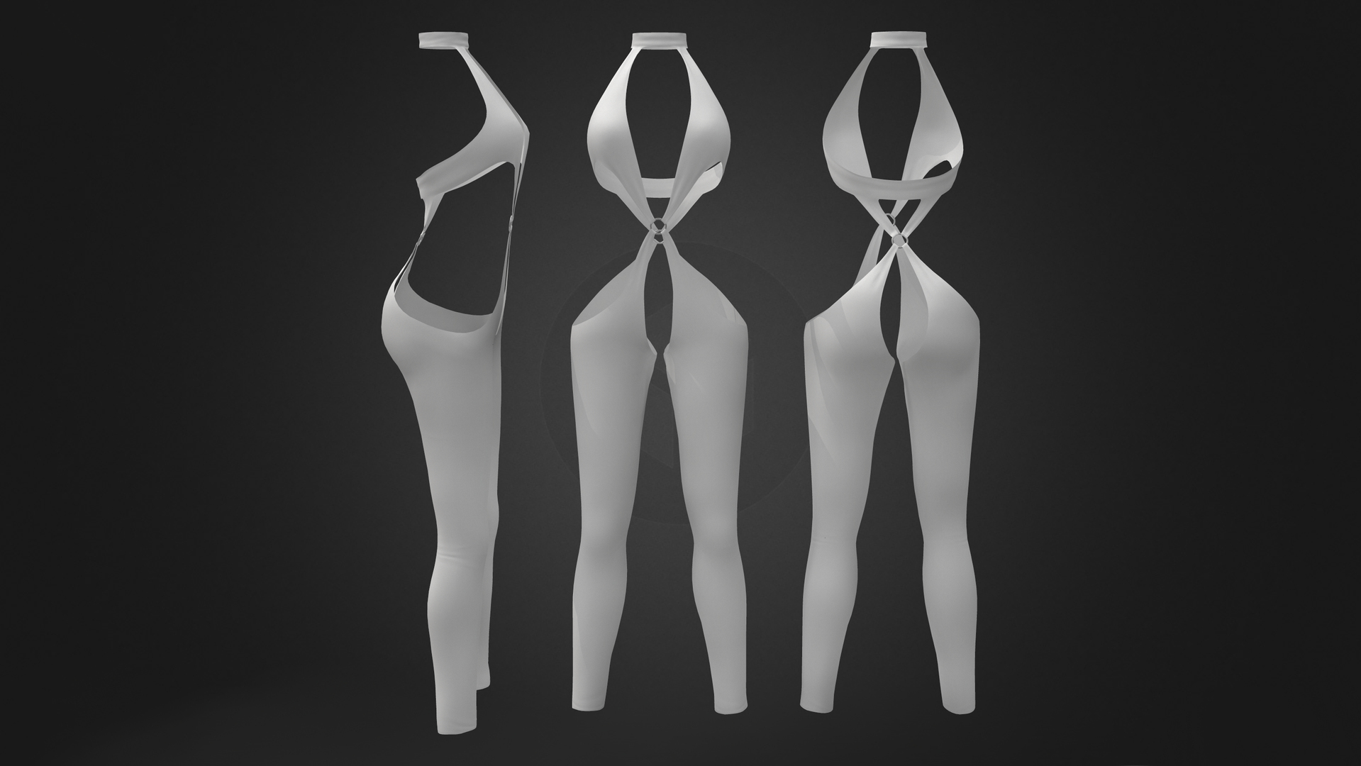 Latex Sexy Cutout Outfit 3D model - TurboSquid 1744869