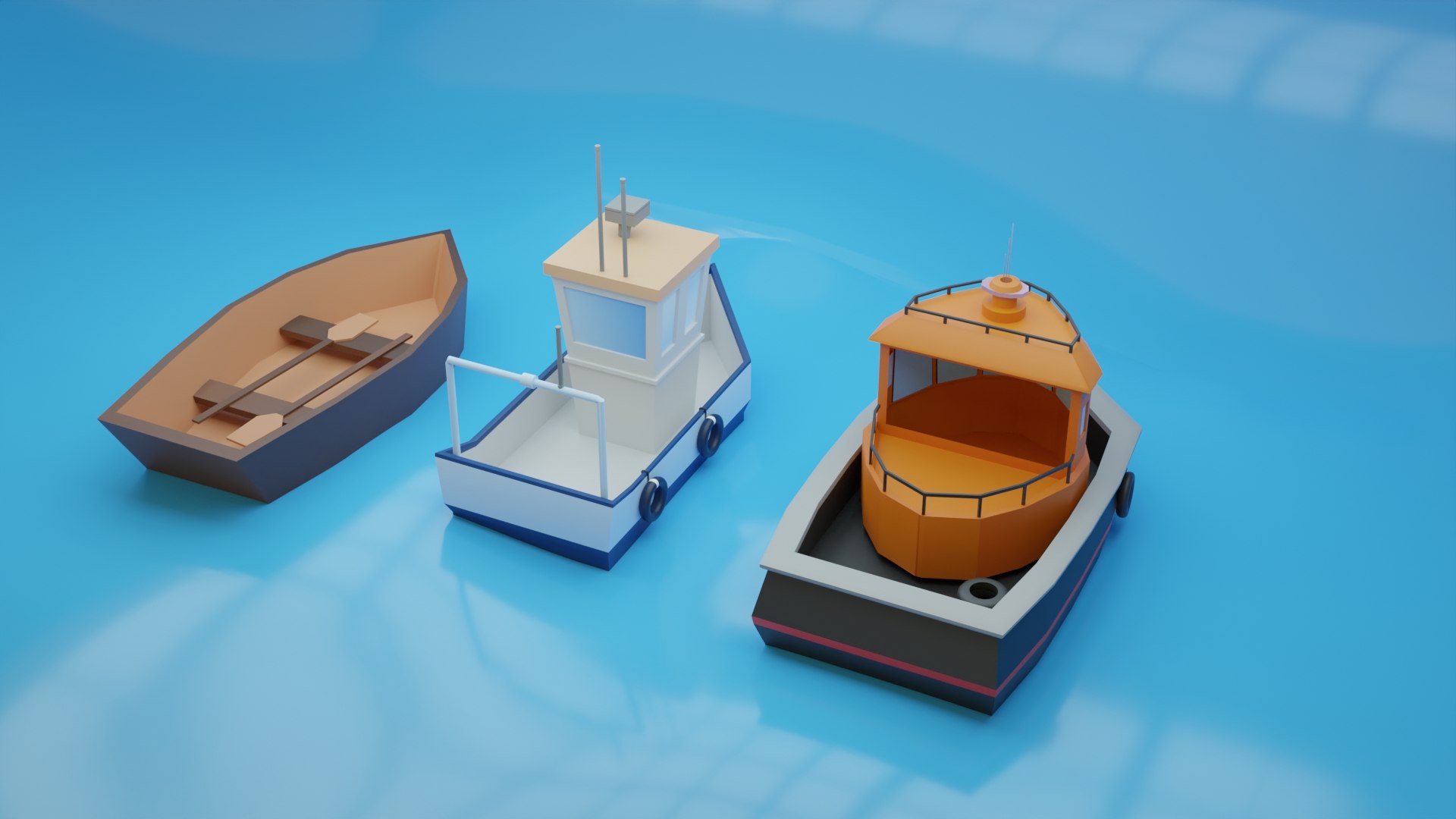 Low-Poly Boat Pack 3D Model - TurboSquid 2005348