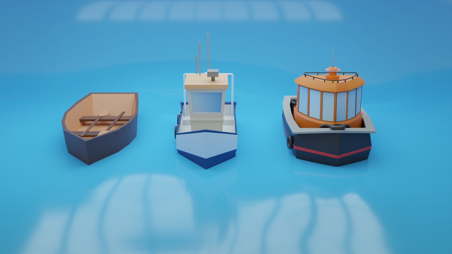 Low-Poly Boat Pack 3D Model - TurboSquid 2005348