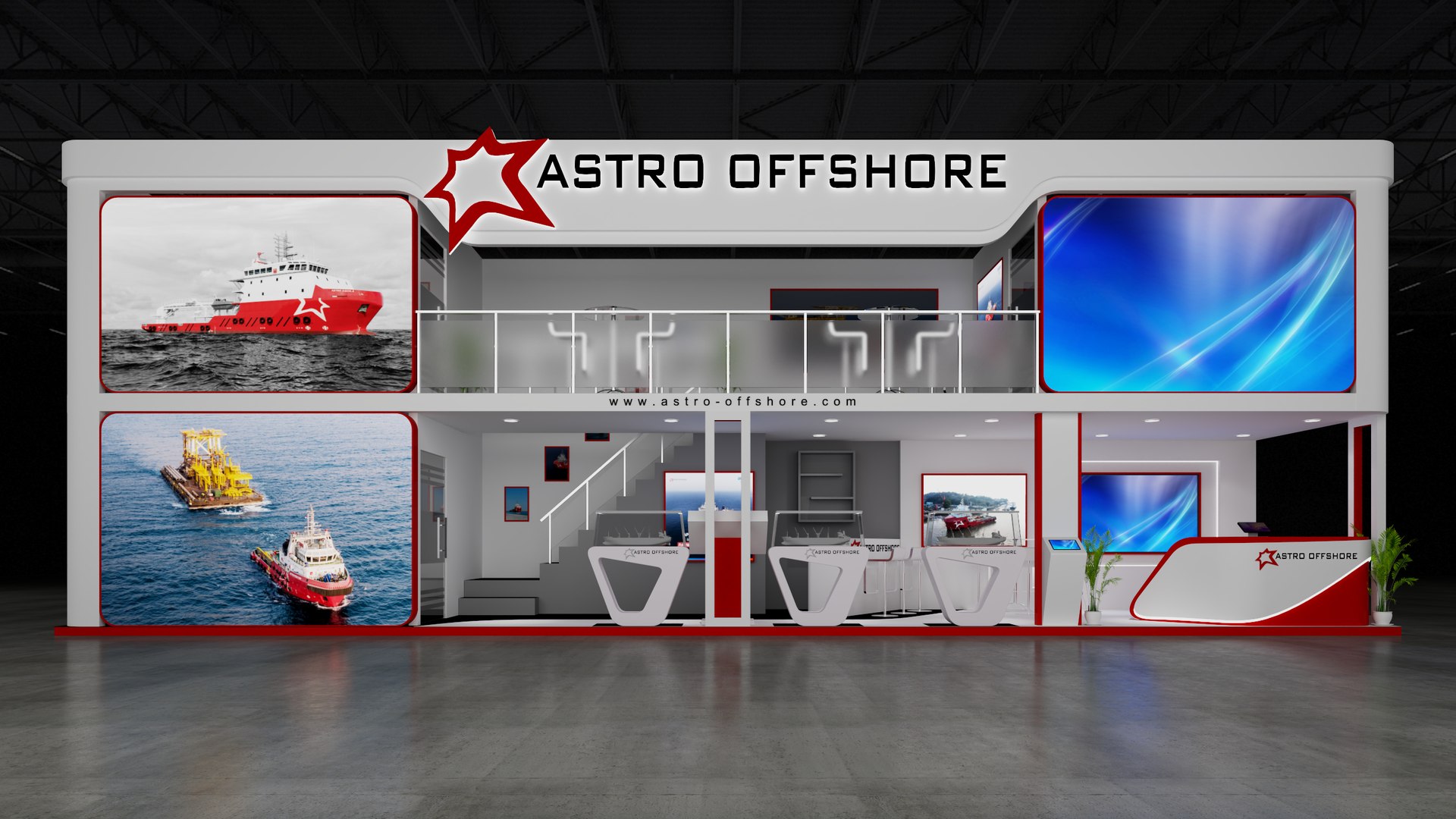 3D Exhibition Stand 15x3 3Sides D1V1 Model - TurboSquid 2395254