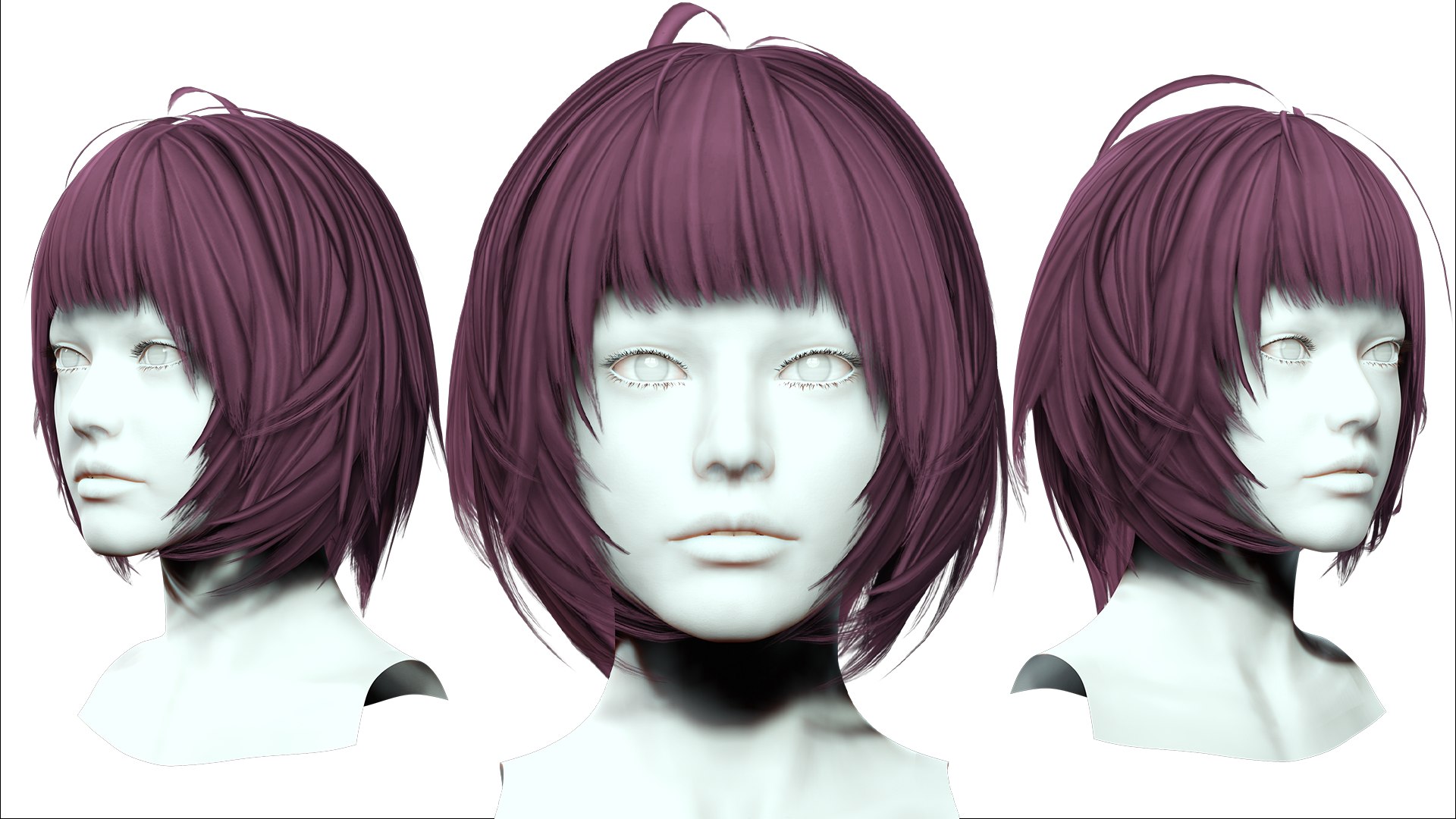 Classic Bob Hair Model - TurboSquid 2226195