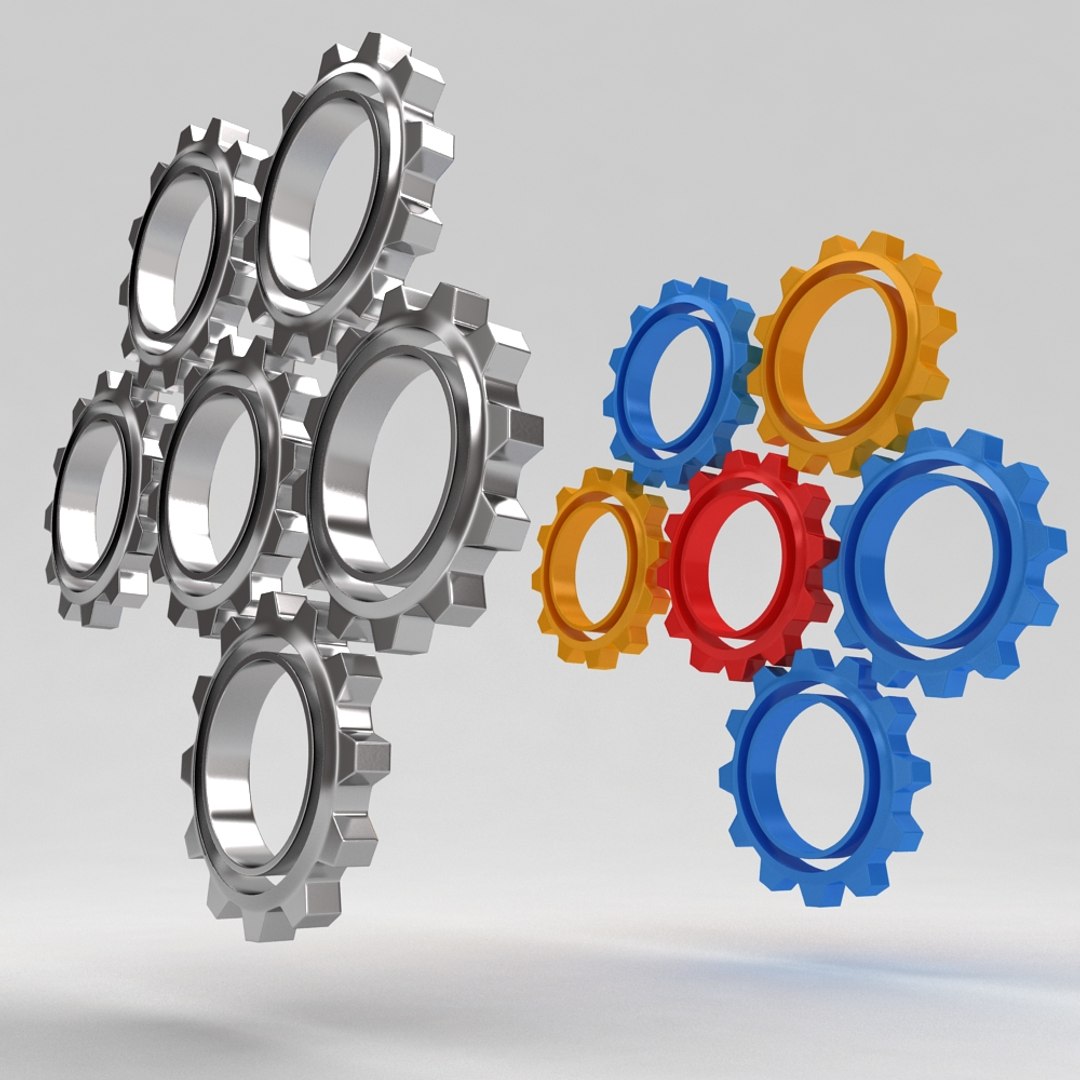 mechanical machine gears 3d model
