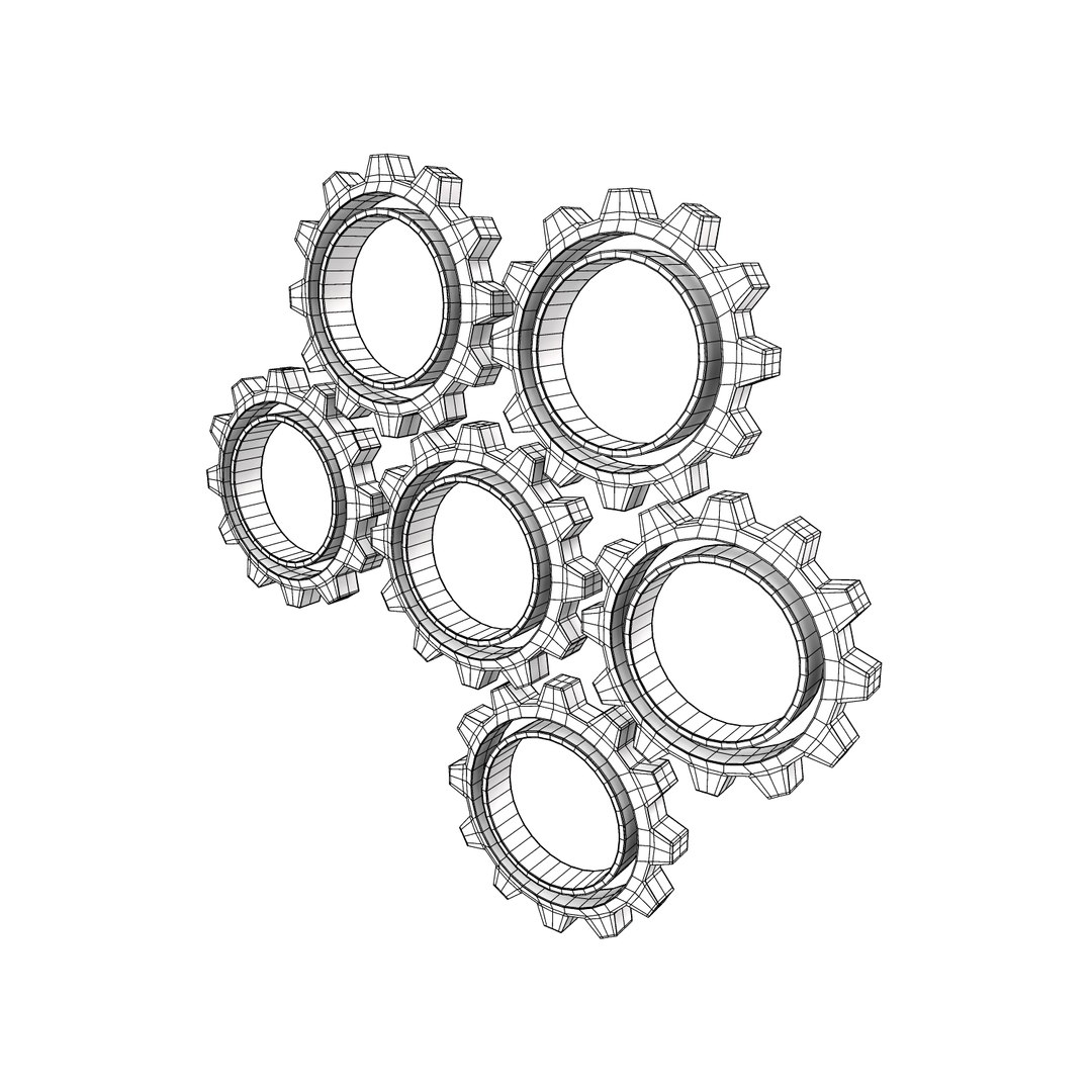 mechanical machine gears 3d model