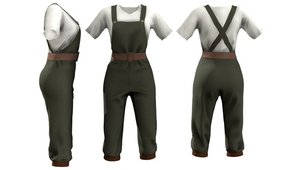 3D Strapless Denim Overall - TurboSquid 1728469