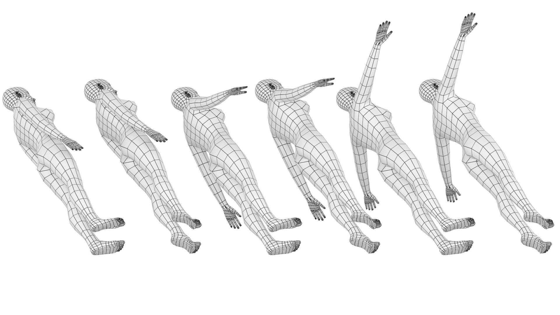 3D Natural Female In 6 Modeling Poses COLLECTION Model - TurboSquid 2218952