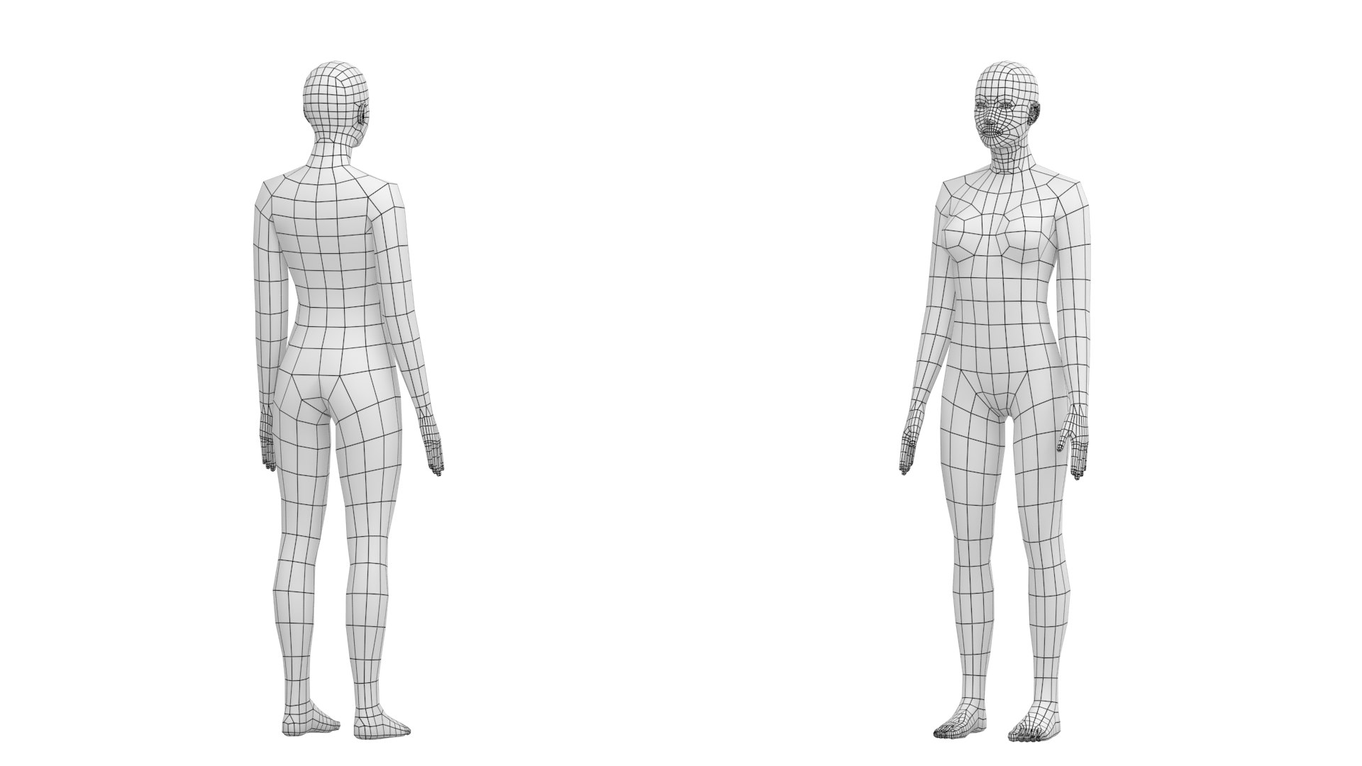 3D Natural Female In 6 Modeling Poses COLLECTION Model - TurboSquid 2218952