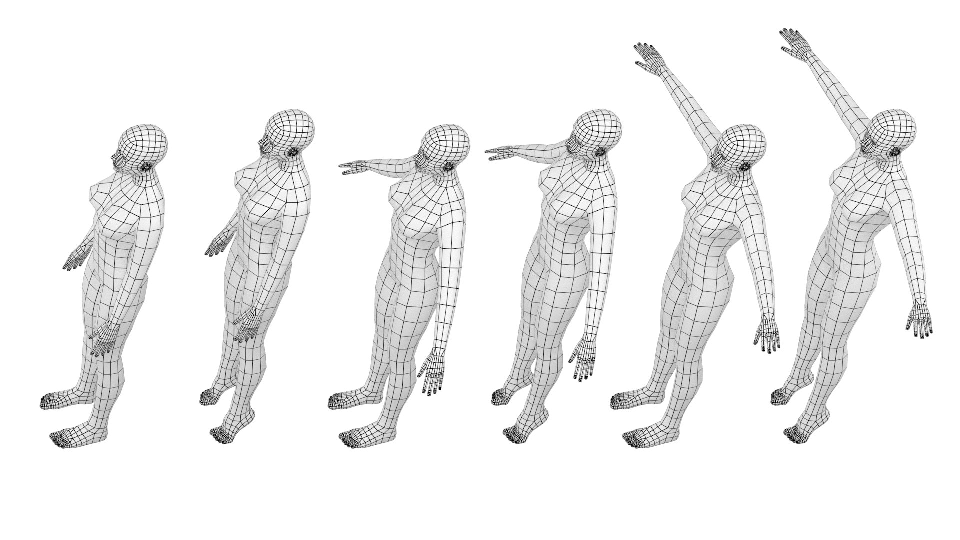 3D Natural Female In 6 Modeling Poses COLLECTION Model - TurboSquid 2218952