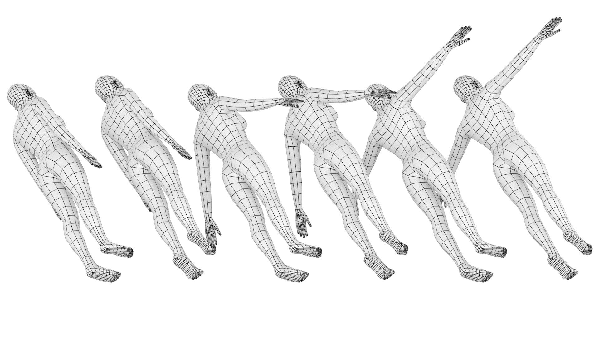 3D Natural Female In 6 Modeling Poses COLLECTION Model - TurboSquid 2218952