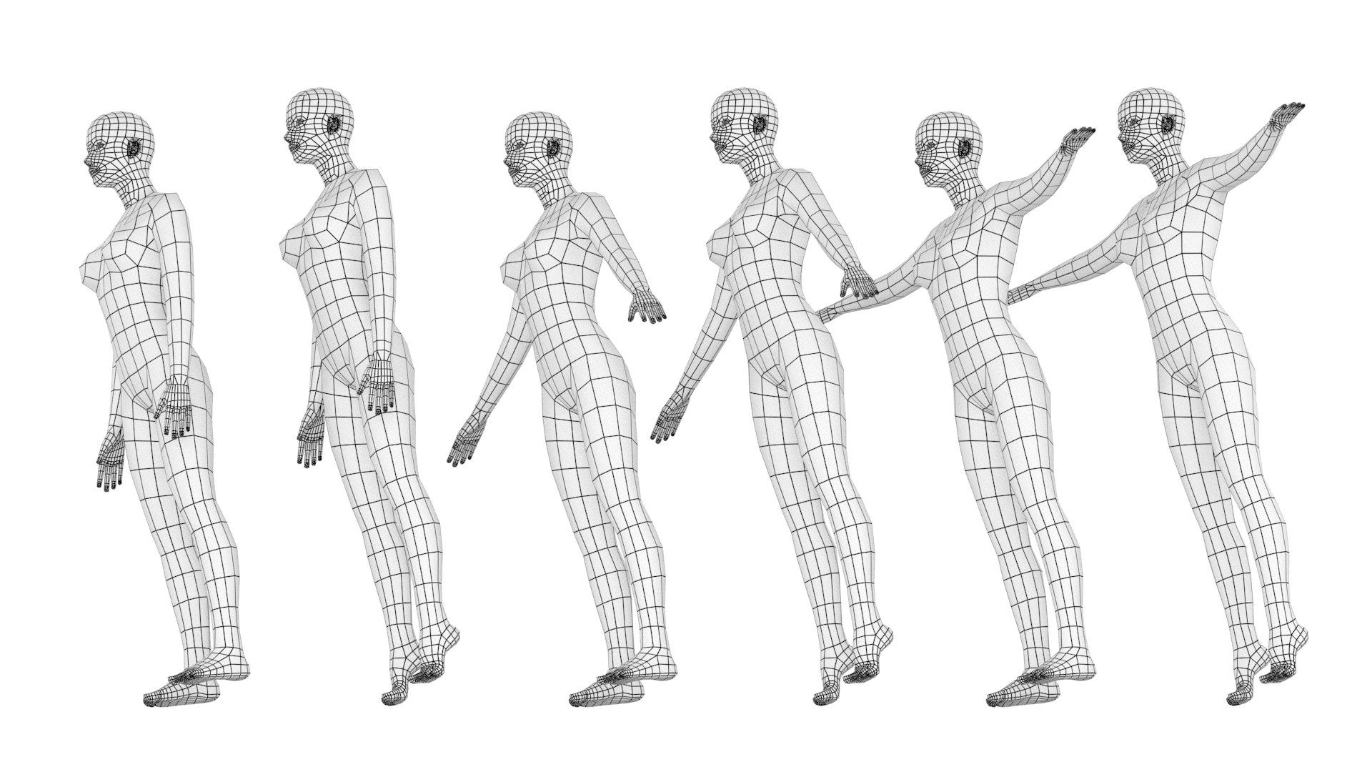 3D Natural Female In 6 Modeling Poses COLLECTION Model - TurboSquid 2218952
