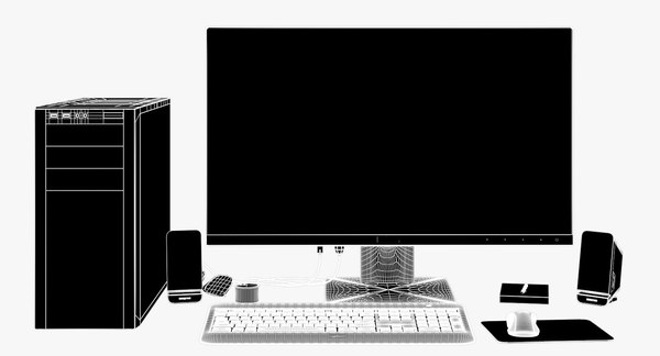 Computer set 3D model - TurboSquid 1229986