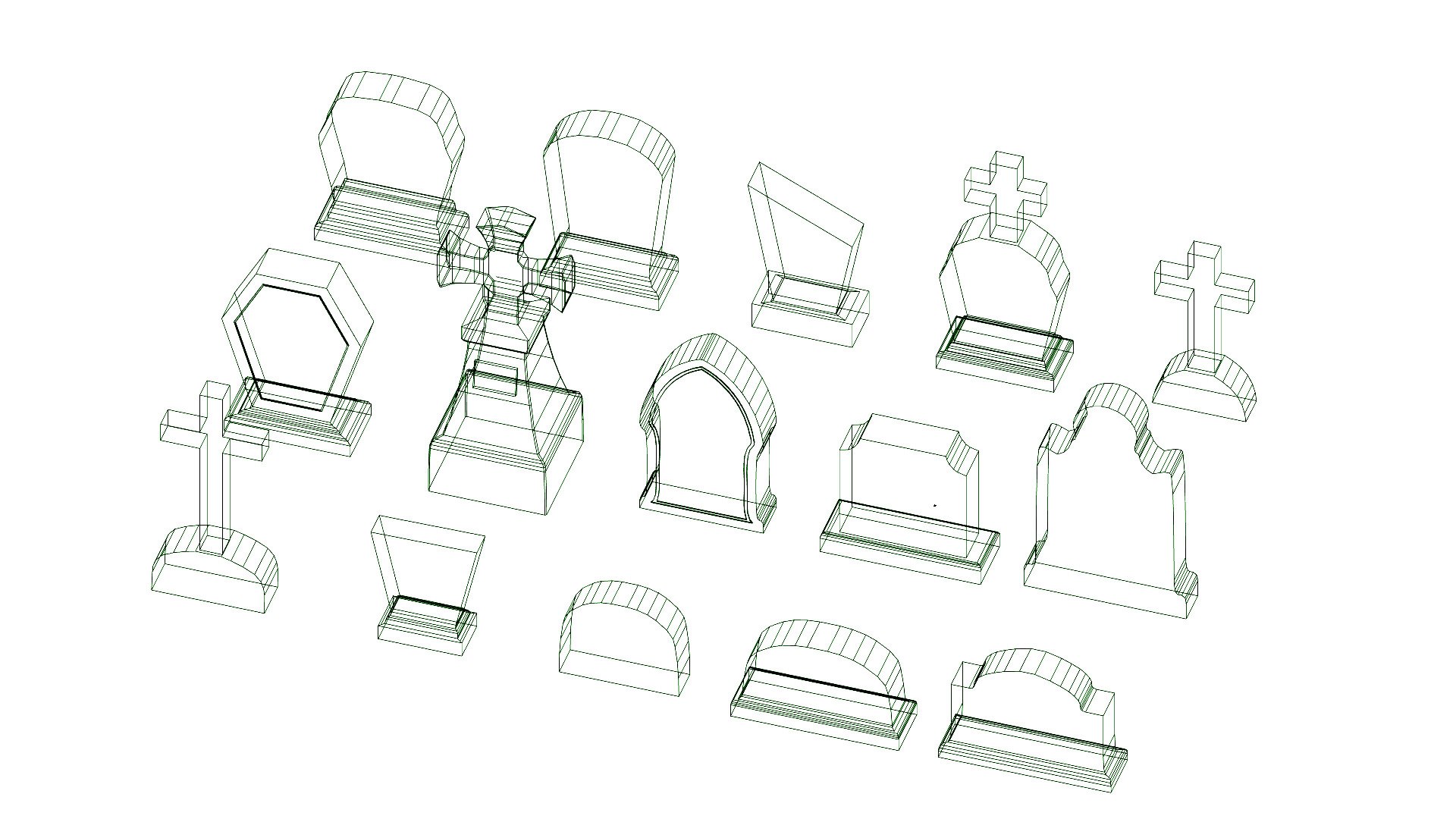 Graveyard Tomb Tombstone 3D Model - TurboSquid 1345343