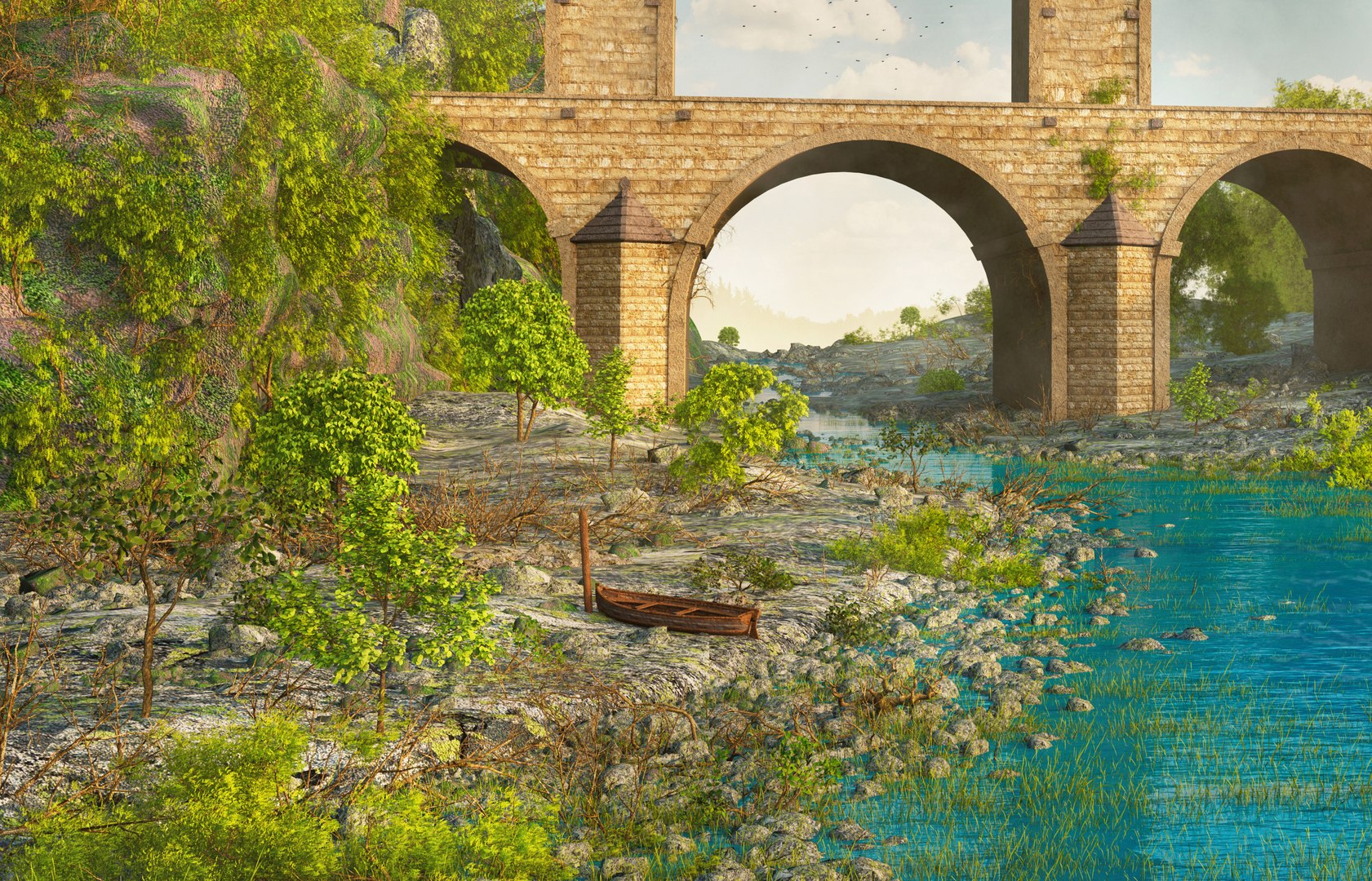 Pont Du Gard Environment 3D Model - TurboSquid 2461297