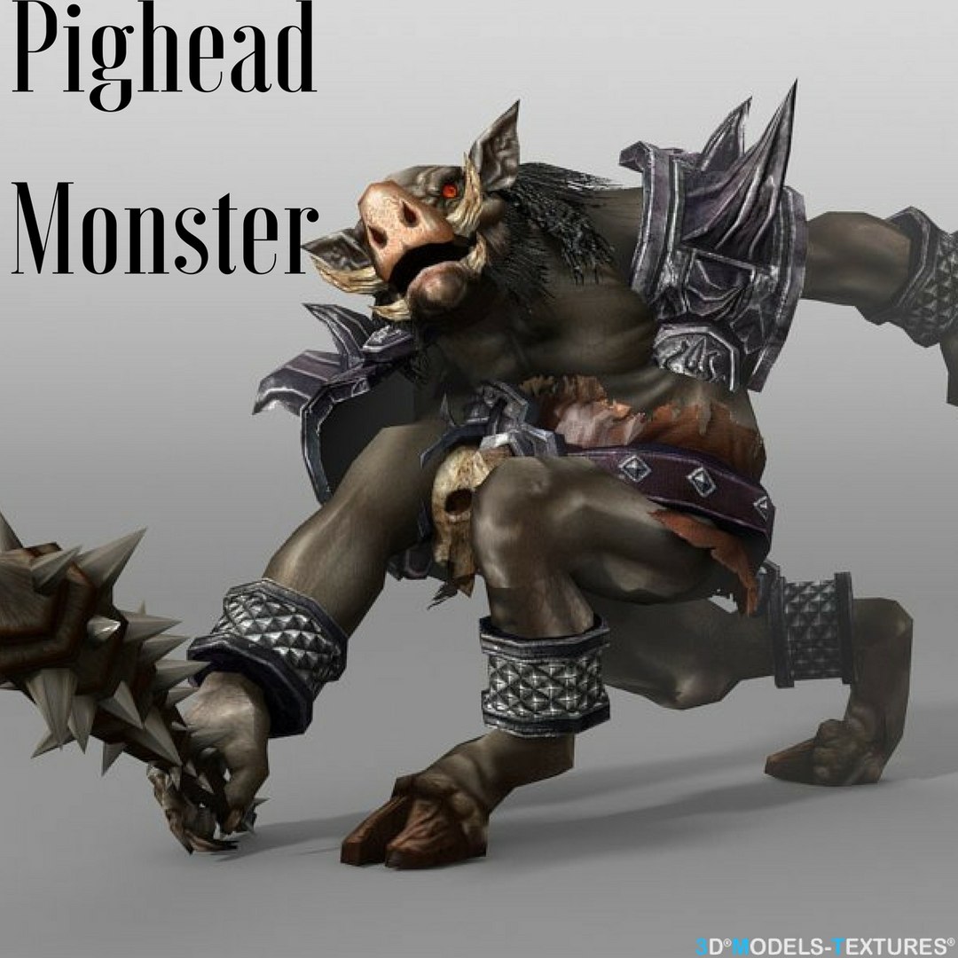 Pighead Pig Monster 3D - TurboSquid 1213008