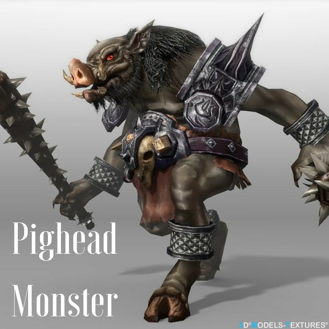 Pighead Pig Monster 3D - TurboSquid 1213008