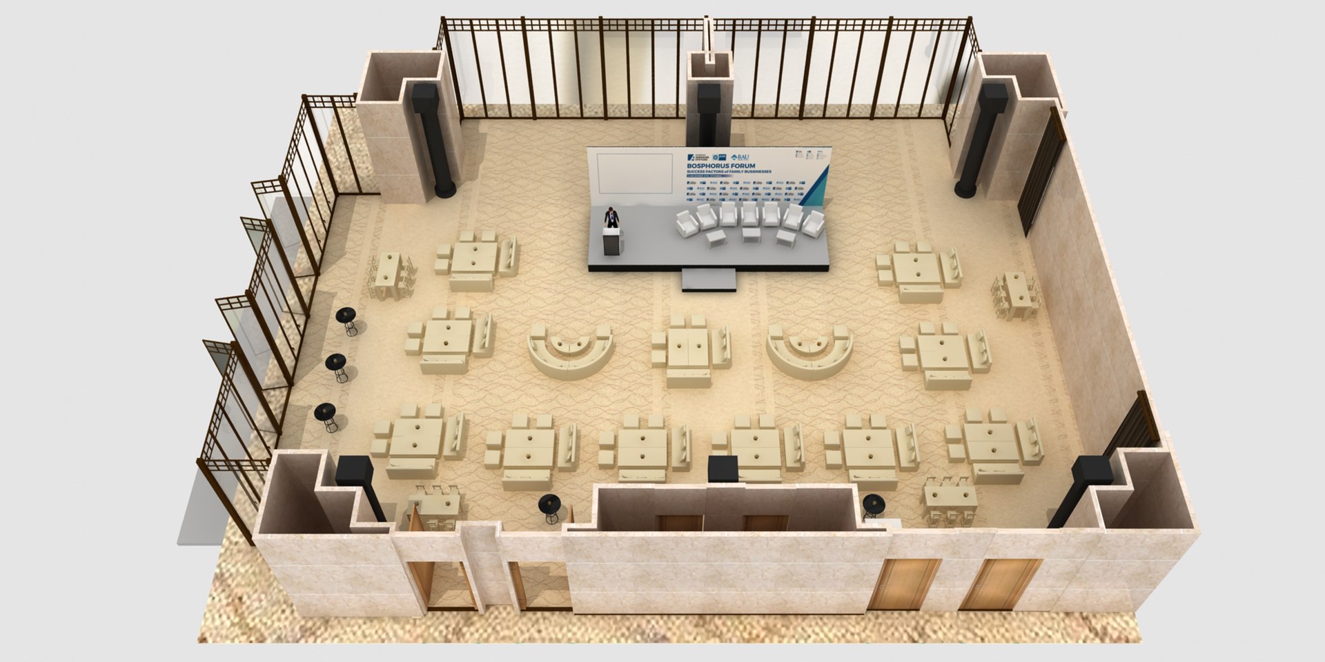 Meeting Stage Seating Arrangement 3D Model - TurboSquid 1535354
