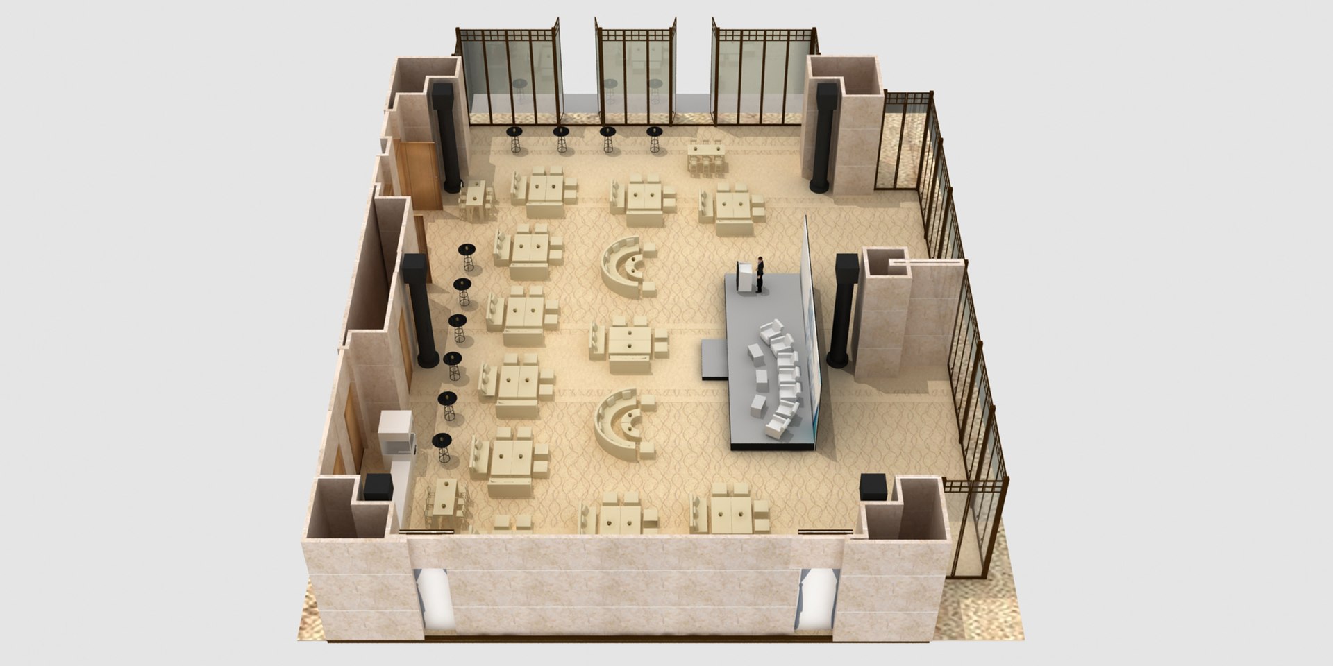 Meeting Stage Seating Arrangement 3D Model - TurboSquid 1535354