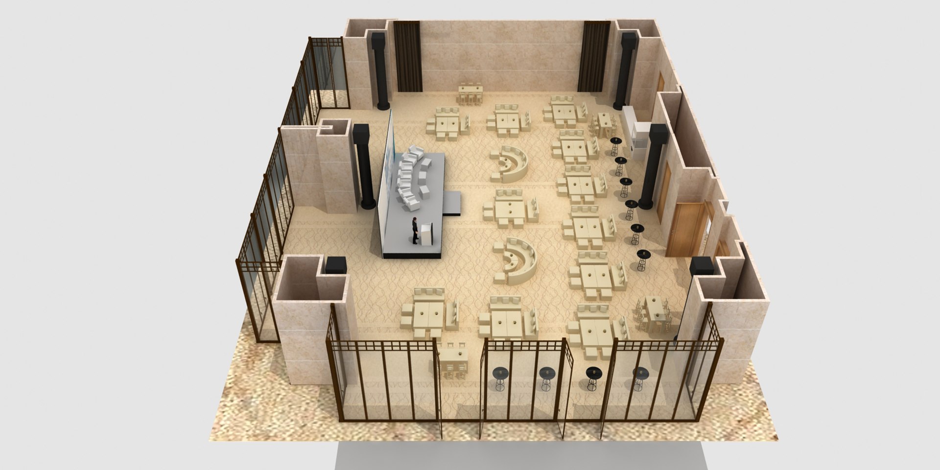 Meeting Stage Seating Arrangement 3D Model - TurboSquid 1535354