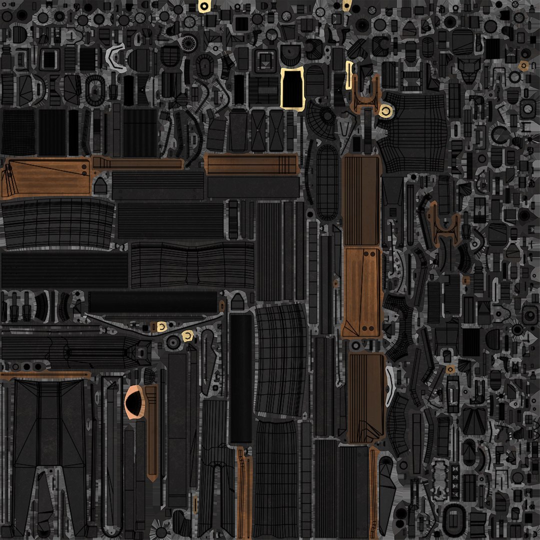 3D 4 Assault Rifle All PBR Unity UE Textures Included Model ...