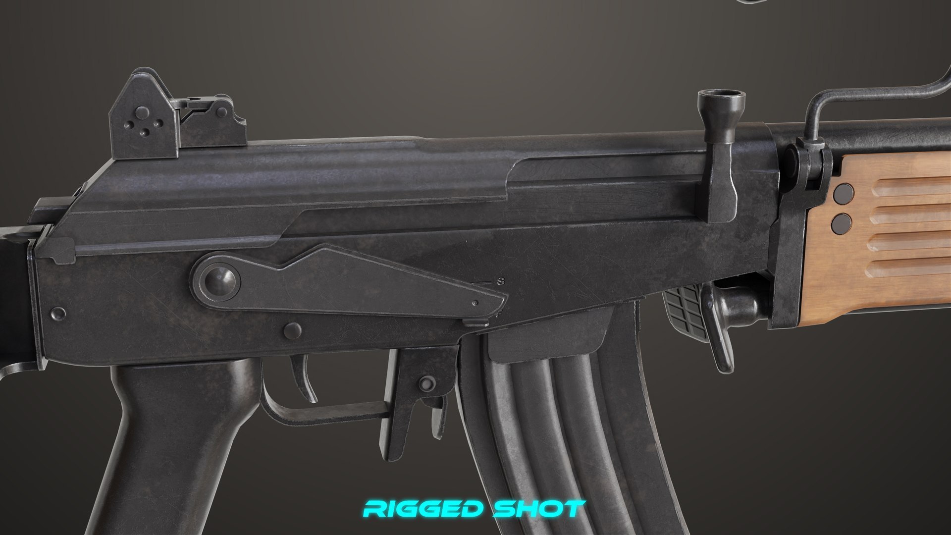 3D 4 Assault Rifle All PBR Unity UE Textures Included Model ...