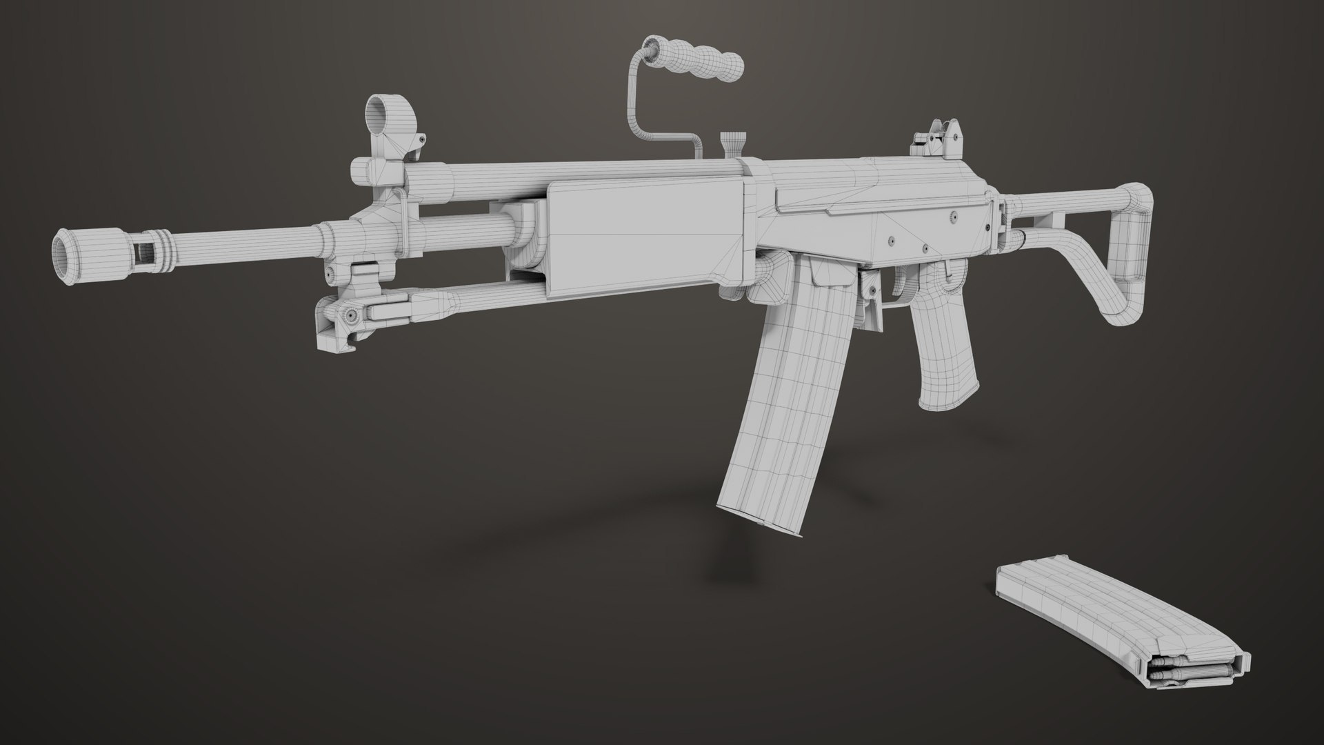 3D 4 Assault Rifle All PBR Unity UE Textures Included Model ...