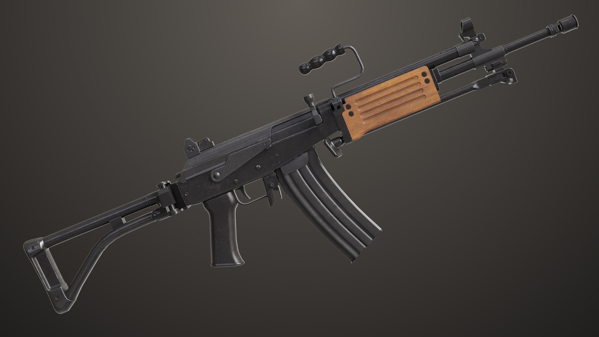 3D 4 Assault Rifle All PBR Unity UE Textures Included Model ...