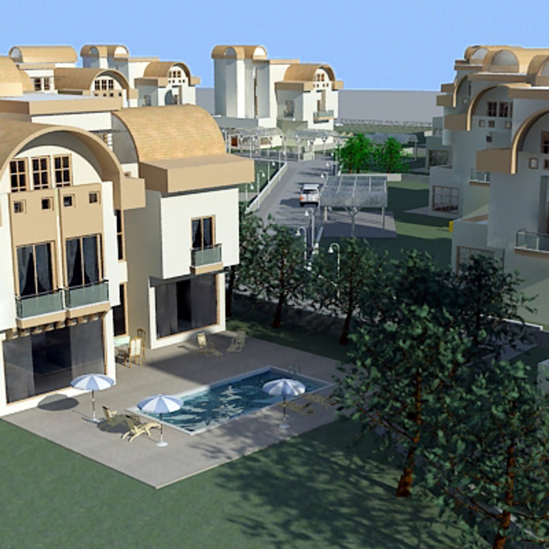 3d Model Of Villa City