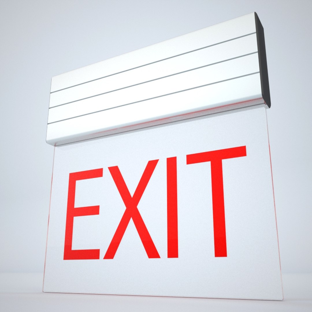 3d Exit Sign