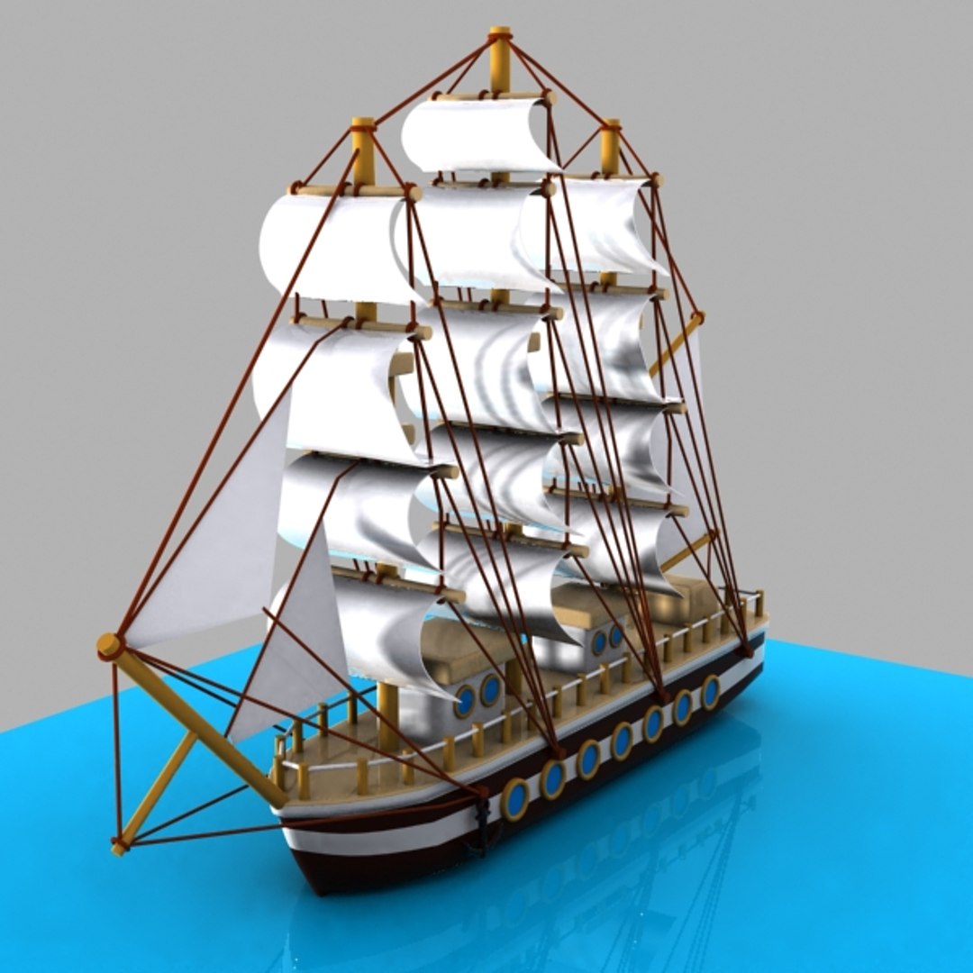 3d Cartoon Sailing Ship
