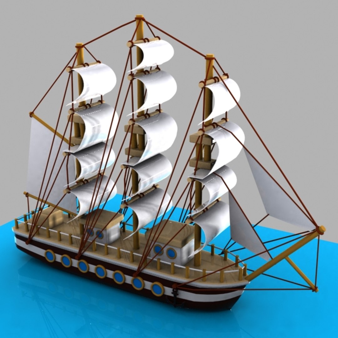 3d Cartoon Sailing Ship