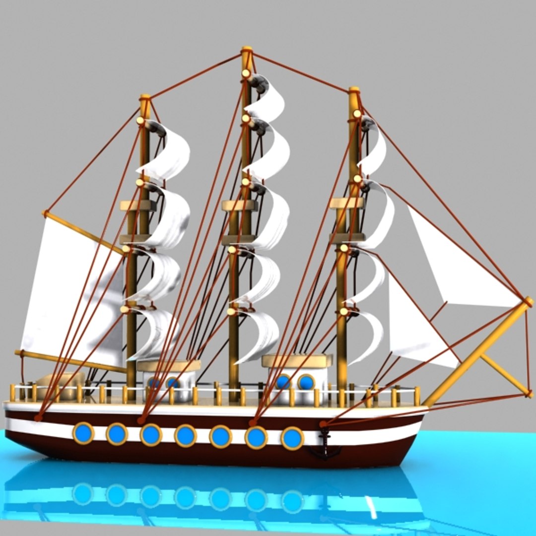 3d Cartoon Sailing Ship
