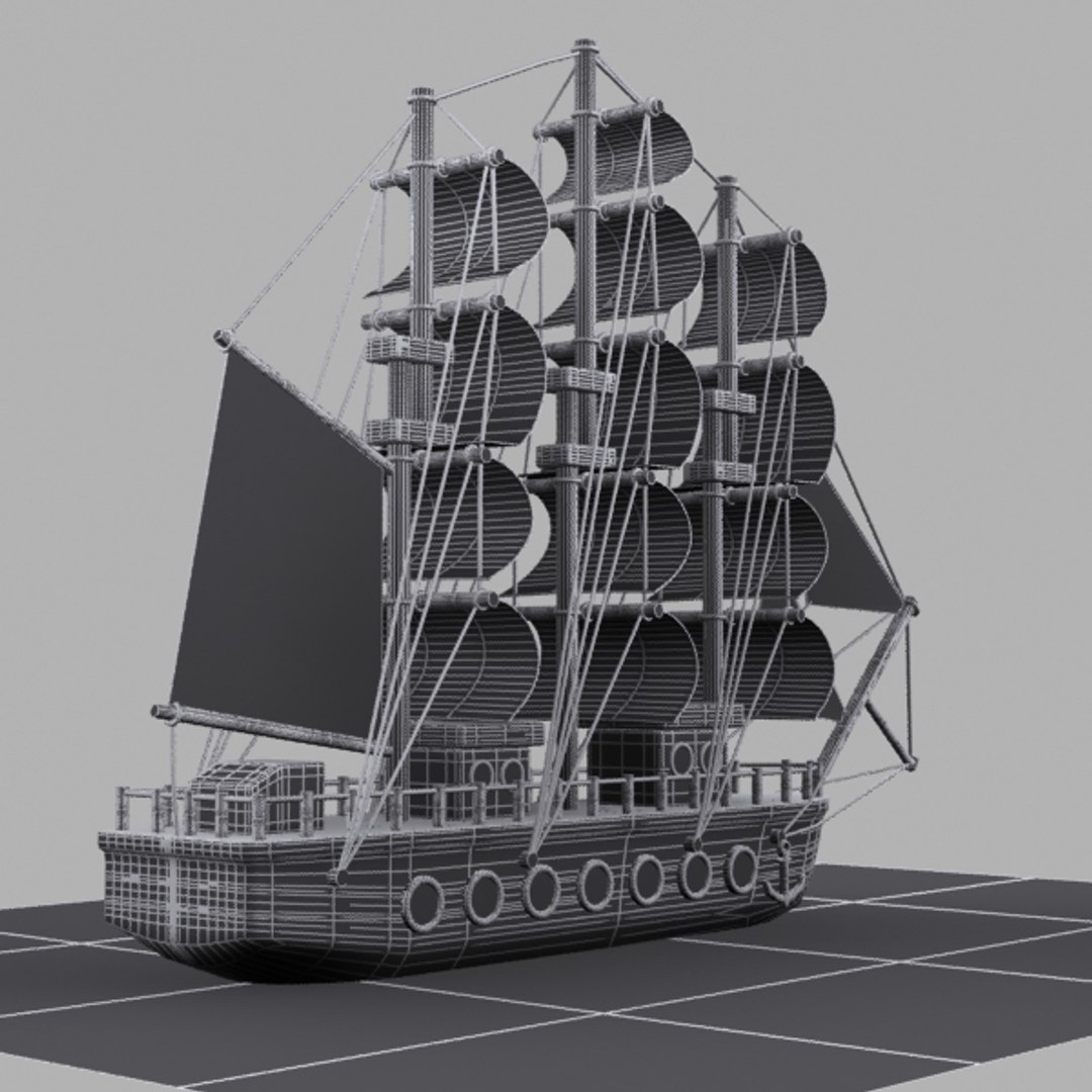 3d Cartoon Sailing Ship