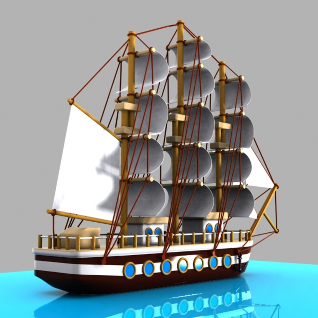 3d Cartoon Sailing Ship