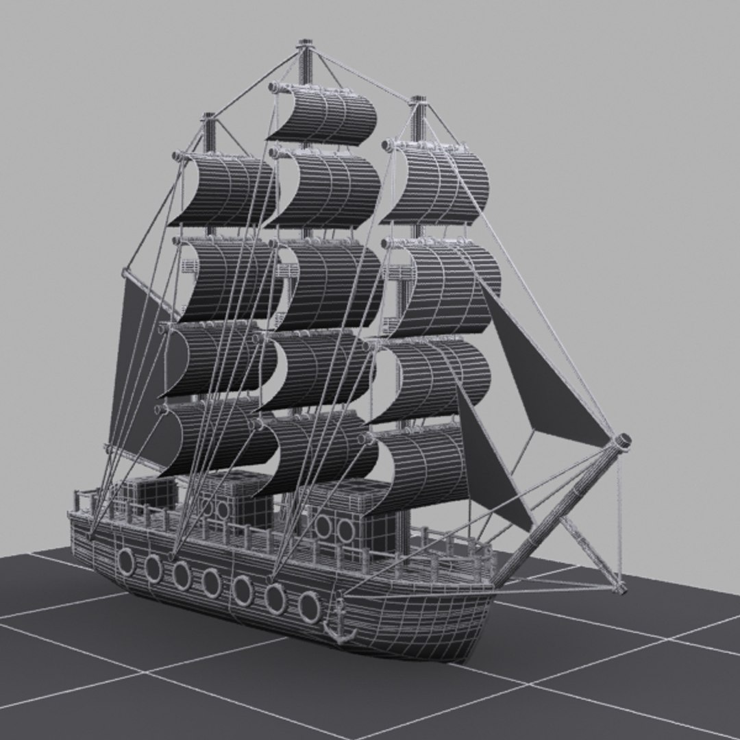 3d Cartoon Sailing Ship