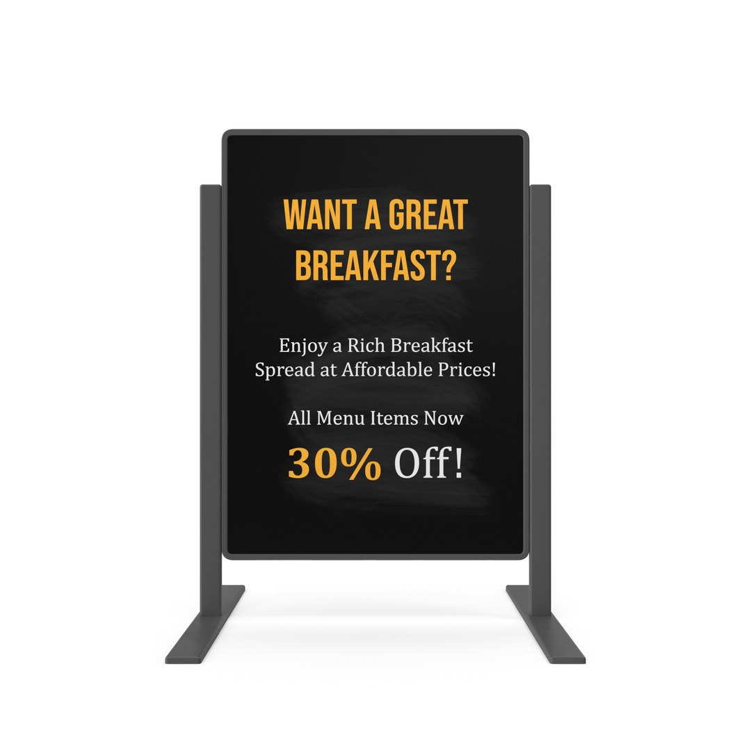 3D Model Double-Sided Metal Sign For Restaurant Menus Ground Mounted ...