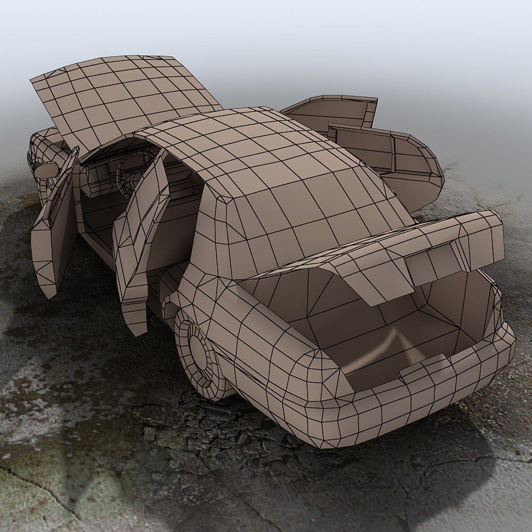 3d Model Derelict Car Wrecks