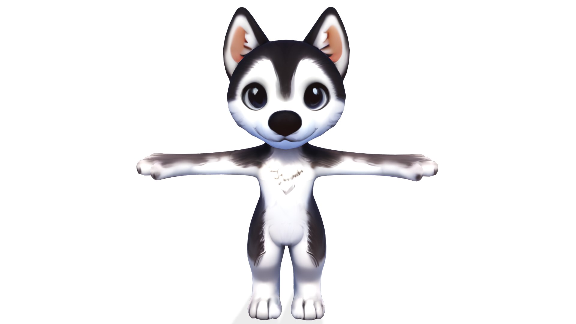 Husky Paws - Adorable Low-Poly Siberian Husky 3D Model - TurboSquid 2296599