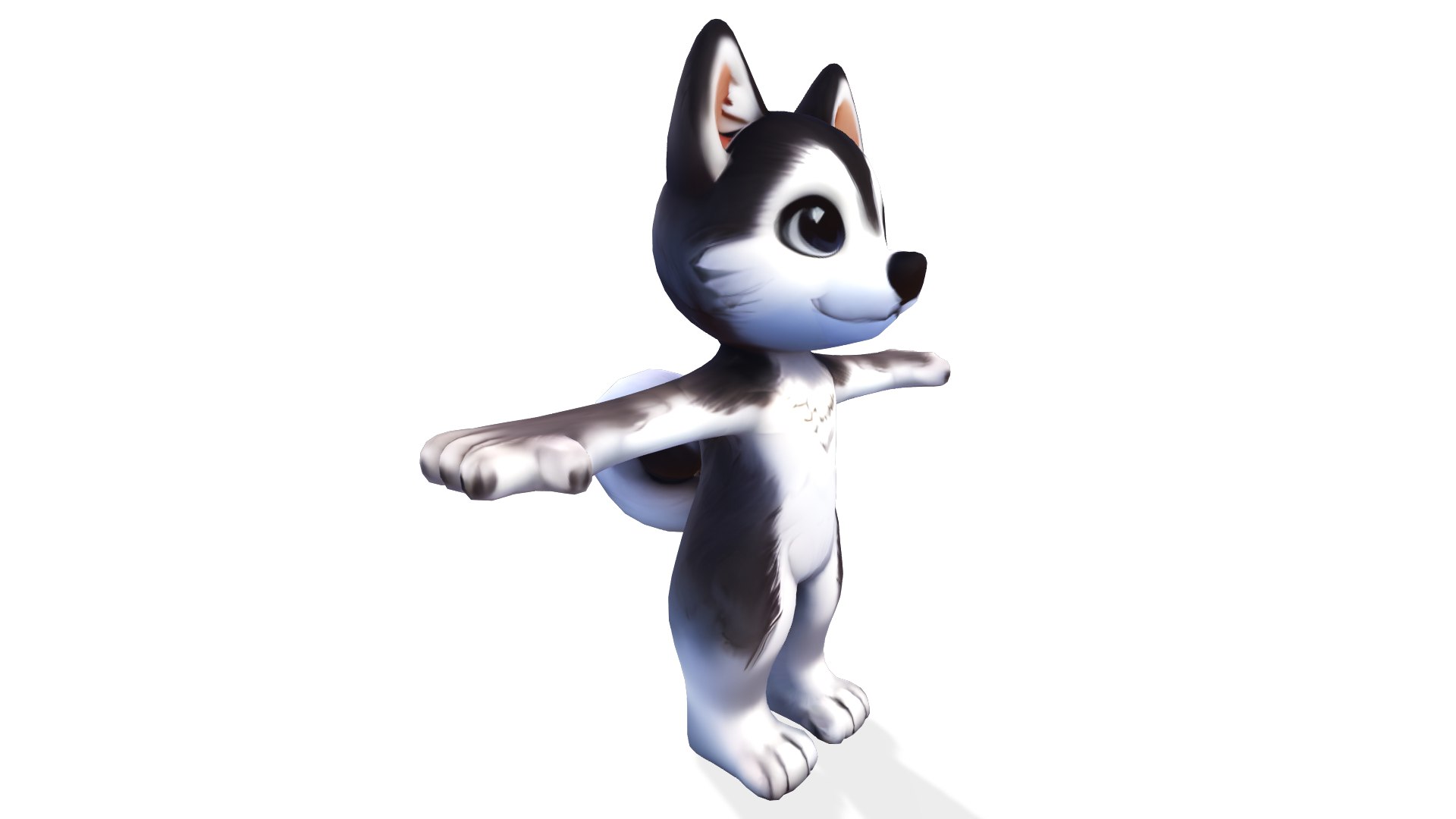 Husky Paws - Adorable Low-Poly Siberian Husky 3D Model - TurboSquid 2296599