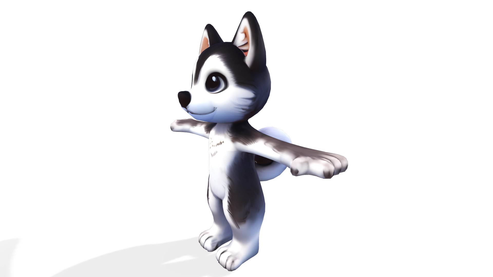 Husky Paws - Adorable Low-Poly Siberian Husky 3D Model - TurboSquid 2296599