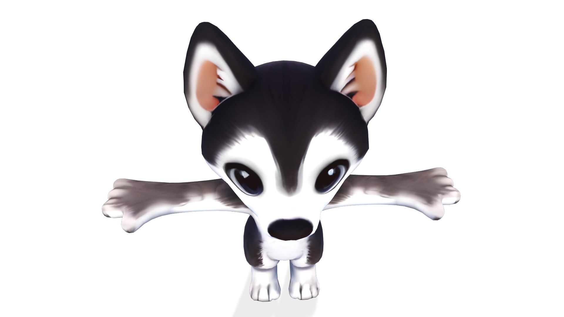 Husky Paws - Adorable Low-Poly Siberian Husky 3D Model - TurboSquid 2296599