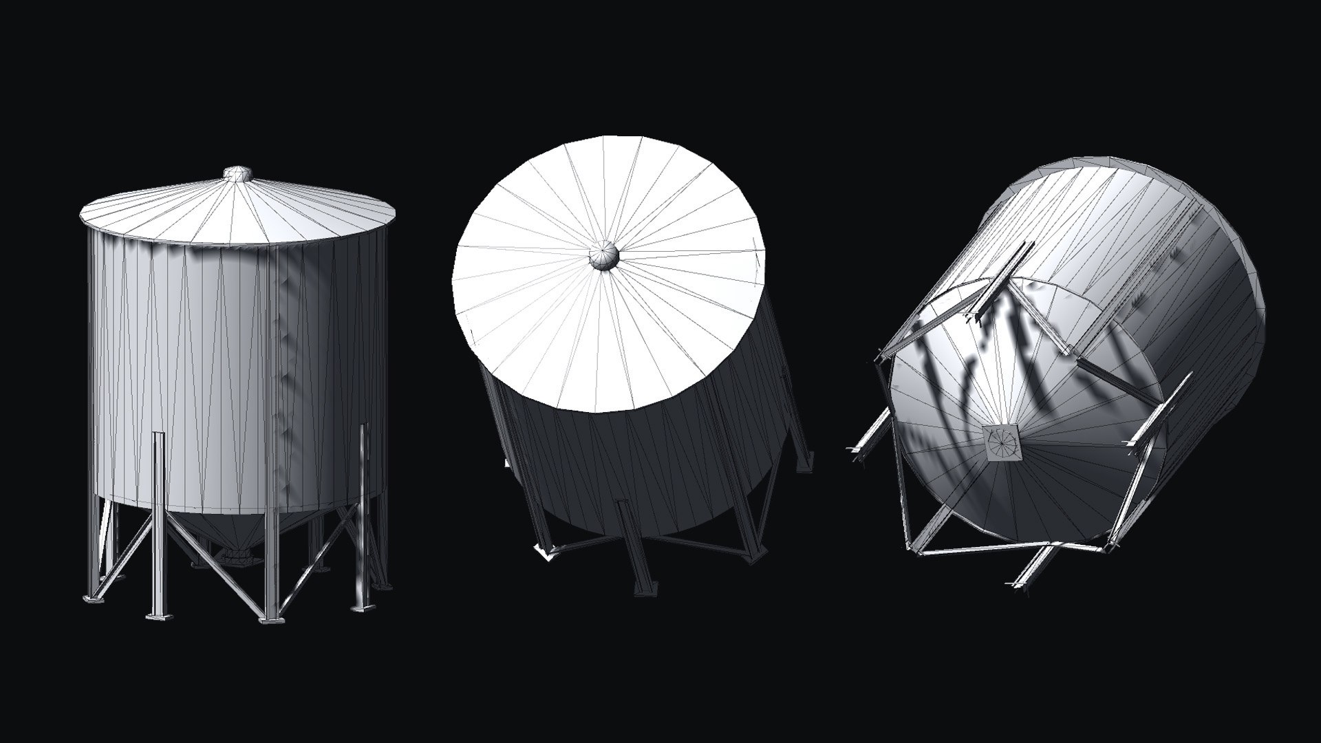 3D Storage Tank Industrial Cylinder Low-poly 3D Model Type02 Model ...