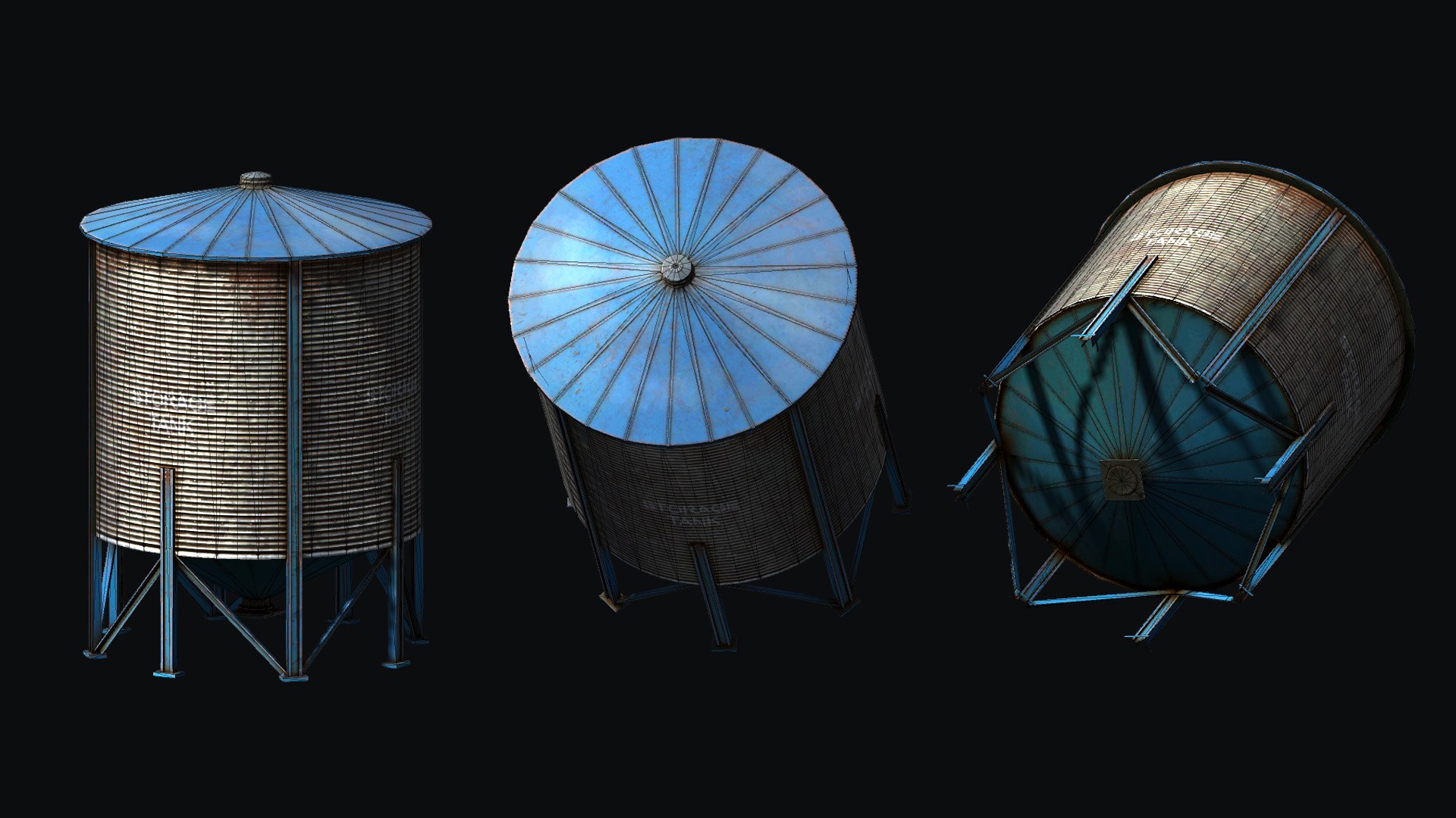 3D Storage Tank Industrial Cylinder Low-poly 3D Model Type02 Model ...