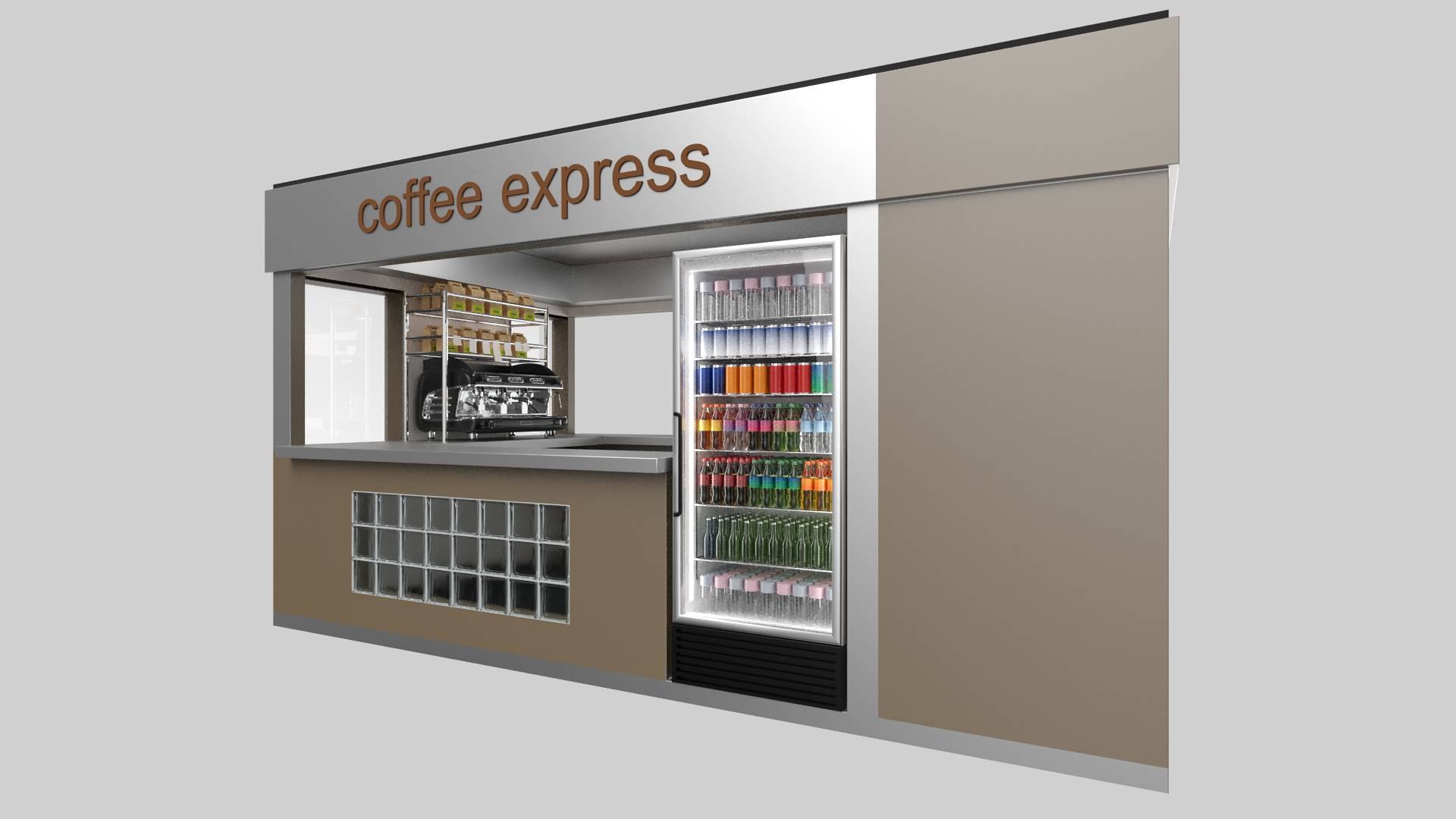 3D Station Coffee Express Stand - TurboSquid 1922582